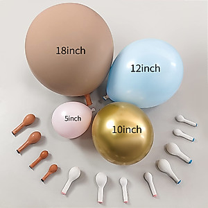 Pink and Blue Balloon Garland Arch Kit 76 Pcs Gender Reveal Decorations Double Stuffed Balloon Garland Peach Balloons For Boho brown balloon Baby Shower Graduation Birthday Decorations