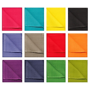 Cotton Craft 12 Pack Multicolor Kitchen Towels 16x28 Inches- Pure Cotton, Absorbent Waffle Weave