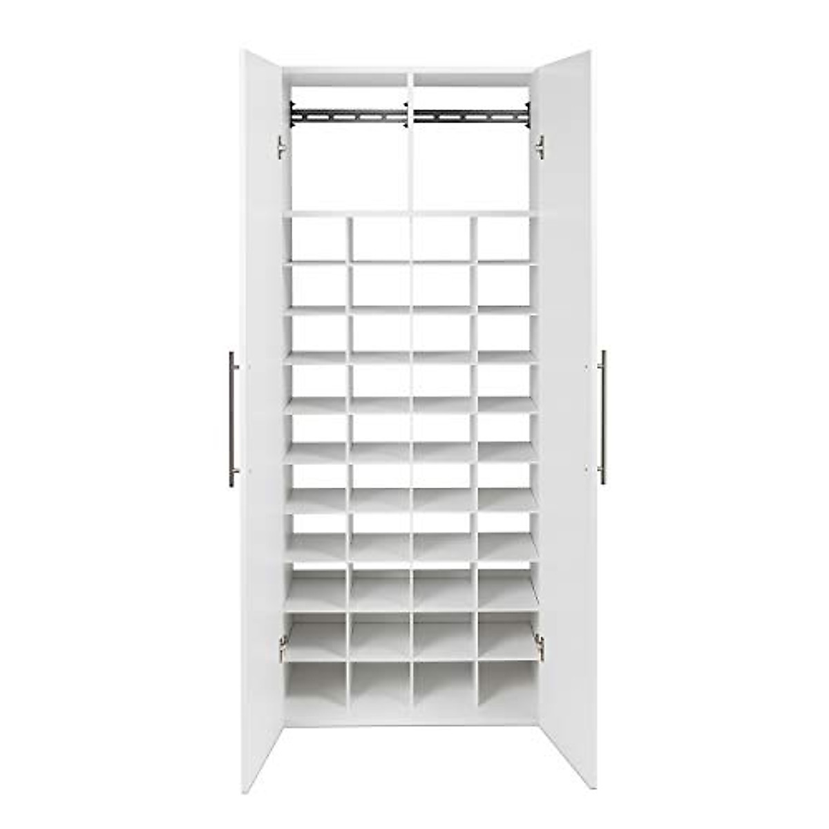 Prepac HangUps Shoe Storage Cabinet, 16"D x 30"W x 72"H, White