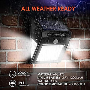 YI LIGHTING - Solar Security Lights Solar Motion Sensor Lights Wireless Waterproof for Wall Fence Garden (4-Pack)
