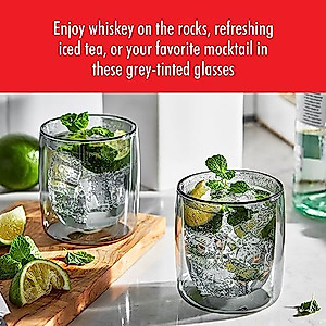 ZWILLING Sorrento 2-pc Double-Wall Tumbler Glass Set - Smoke Grey