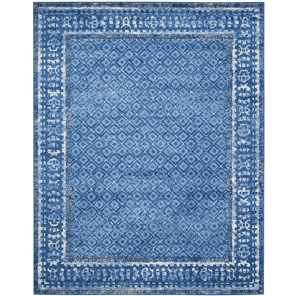 SAFAVIEH Adirondack Collection Area Rug - 10' x 14', Light Blue & Dark Blue, Distressed Design, Non-Shedding & Easy Care, Ideal for High Traffic Areas in Living Room, Bedroom (ADR110F)