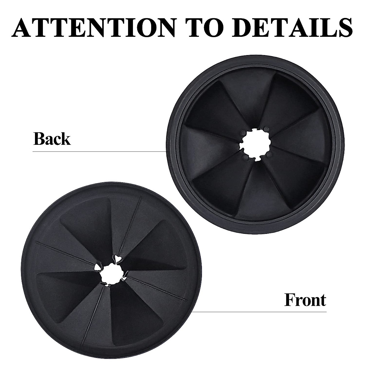 Garbage Disposal Splash Guards 3 3/8" Sink Baffle QCB-AM Replacement for InSinkErator Evolution Series, Upgraded Removable Quiet Collar Drain Plugs, Garbage Disposer Accessories, Black