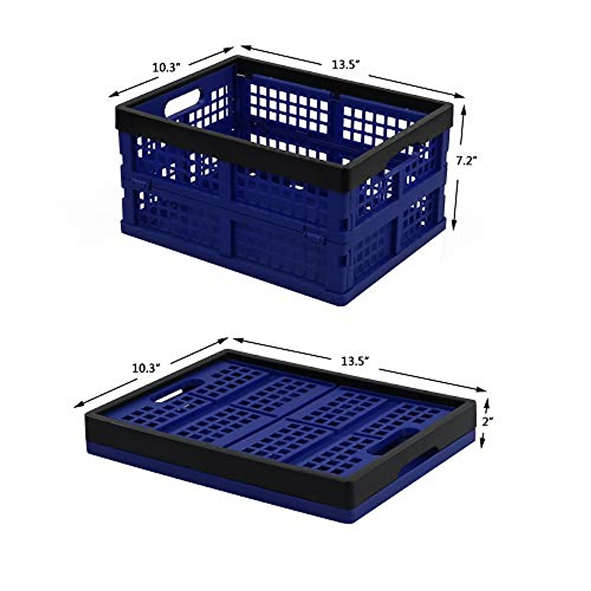 Tstorage 16 L Plastic Folding Crate, Collapsible Storage Bin, 3 Packs