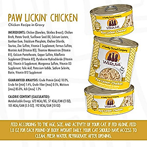 Weruva Classic Cat Food, Paw Lickin’ Chicken with Chicken Breast in Gravy, 3oz Can (Pack of 24)
