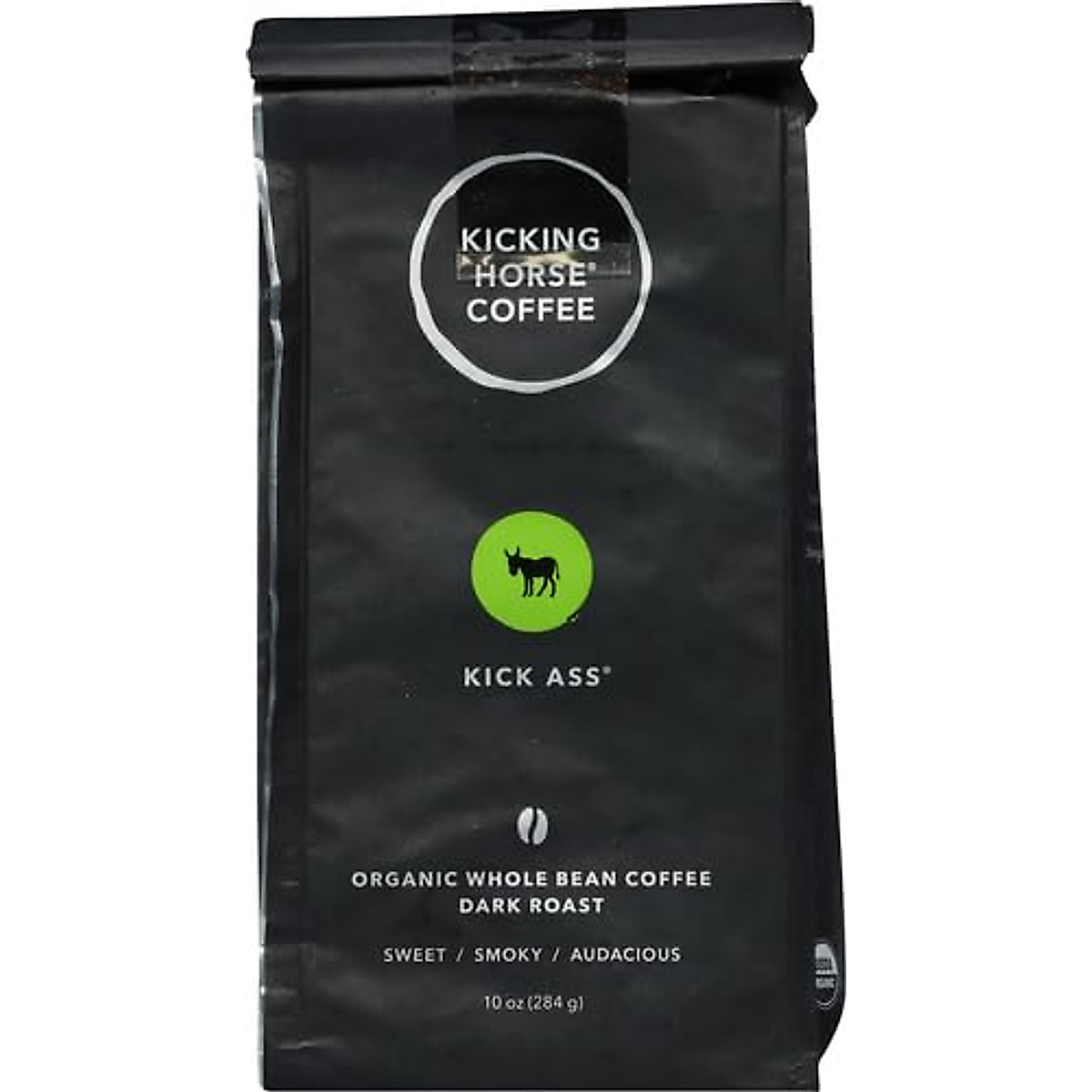 Kicking Horse Coffee, Kick Ass, Dark Roast, Whole Bean, 10 Oz
