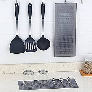 RECER Silicone Dish Drying Mat, Heat-resistant Drying Mat for Kitchen Counter, Easy to Drain and Clean, ,Eco-friendly, Non-Slip, Counter, Sink, or Bar