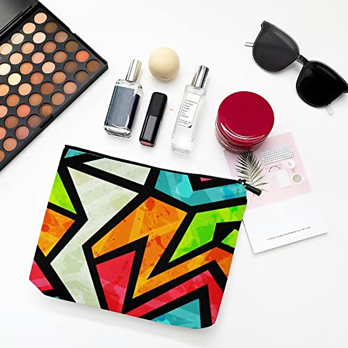 jarenap 2023 Zombie Halloween Theme, Linen Cosmetic Bag Travel Makeup Case,Dead Man Walking in Danger Scary Scene,Gift for Women Daughter Graduation Friendship Birthday Gifts,Red Sepia,9x7in