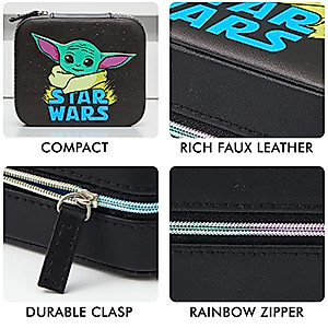 Disney Star Wars Mandalorian Grogu Faux Leather Travel Jewelry Box Organizer