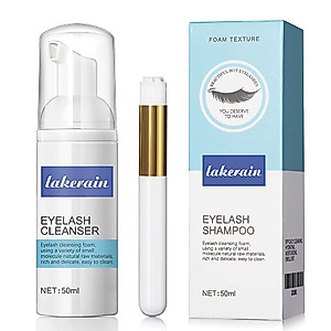 Eyelash Extension Cleanser, Eyelash Shampoo, Eyelash Foam, Brushes Mascara Remover, Deep Cleaning, Natural formula, Nourishing Eyelashes, 50ml