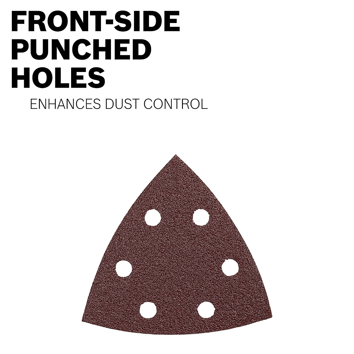 BOSCH SDTR060 Detail Triangle, Hook & Loop Sanding Sheet, Brown 60 Grit, 5-Pack