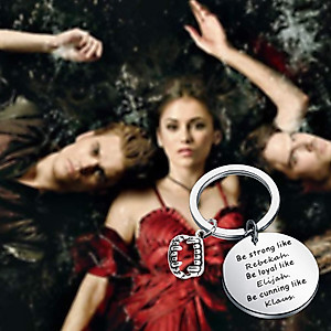 MYOSPARK V D Inspired Gift Be Strong Like Rebekah Be Cunning Like Klaus Keychain (Rebekah Elijah Klaus KC)