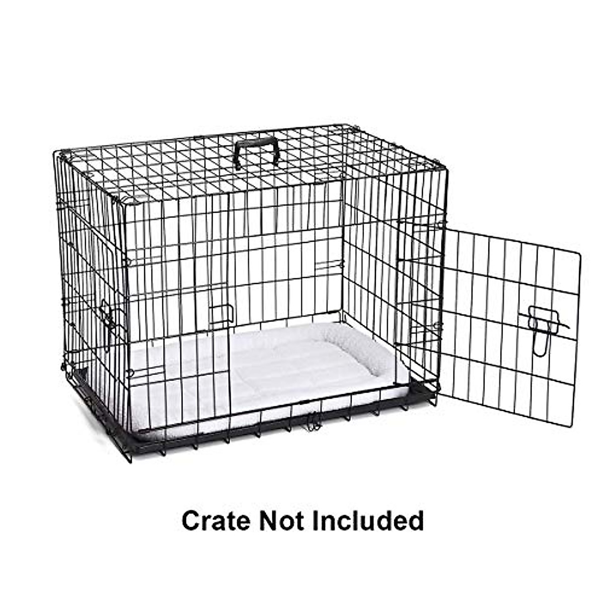 Amazon Basics 29-Inch Padded Pet Bolster Bed, White, 29.13"L x 18.9"W x 2.76"H