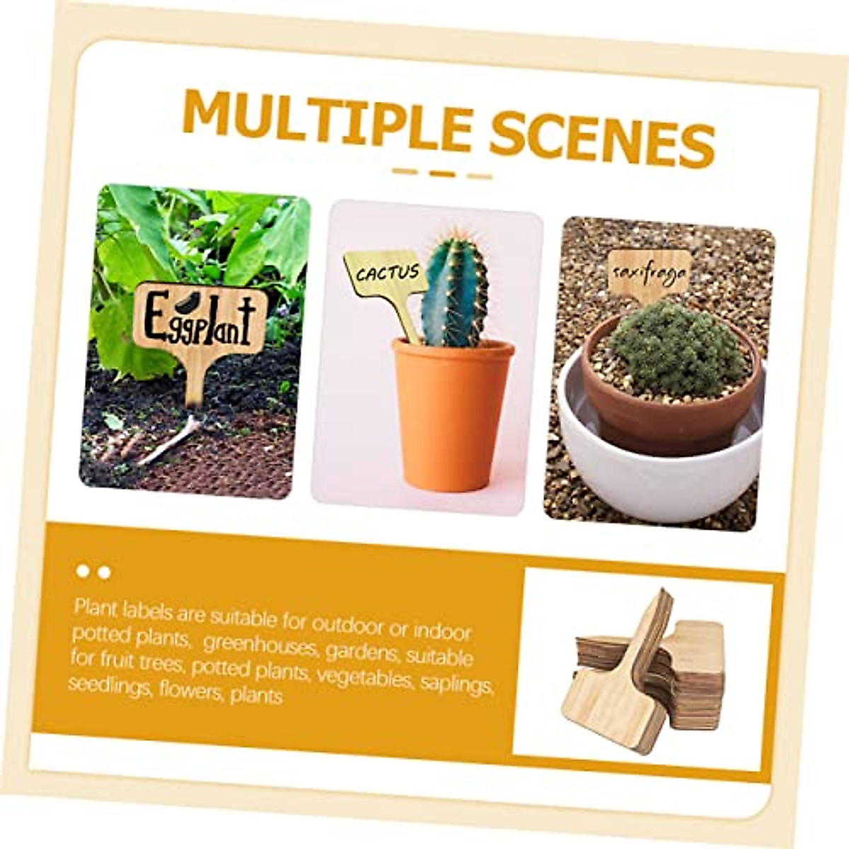 Baluue 90 Pcs Plant Label Vegetable Wooden