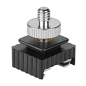 Flash Hot Shoe Mount Adapter to 1/4 Thread Hole with 1/4"-20 Male to 1/4"-20 Male Tripod Screw Adapter for Flash Holder Bracket Light Stands Umbrella Holder Flash Bracket,Strong and Solid (Update)