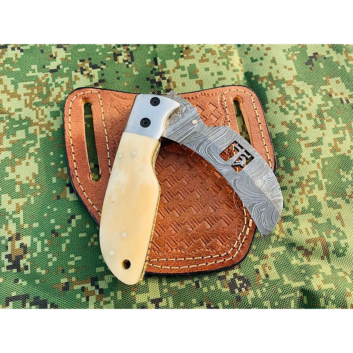 CHK Beautiful Handmade Hawkbil Folding with lineman blade