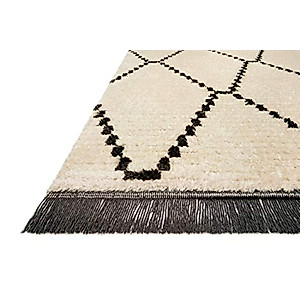 Loloi Chris Loves Julia x Loloi Alice Collection ALI-04 Accent Rug 2'-7" x 4' Cream/Charcoal Rectangular 0.5" Thick