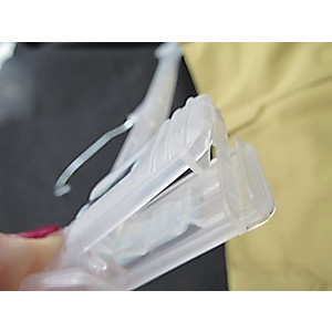 NAHANCO 6012 Plastic Skirt/Pant Hanger with Pinch Grips, Metal Swivel Hook, 12", Clear (Pack of 200)