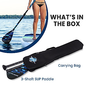 SerenelifeHome Adjustable SUP Paddle -Adjustable 3-piece Mix Carbonfiber Paddle, Lightweight & Comfortable to Use, Includes Carrying Bag w/ Zip and Handle,Comfortable Grip & Powerful Stroke SLPADDLE40