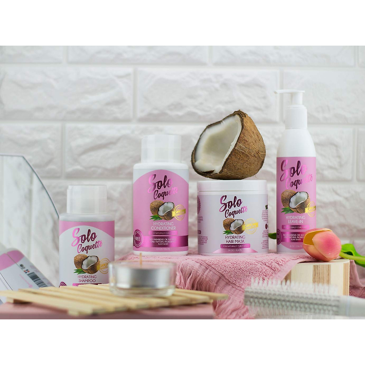 Hydrating Shampoo for Thirsty Curls by SoloCoquette | 100% Vegan, Free from Sulfates, Silicone, Salts. Promote Scalp Health, Hair Growth, and Shine with Virgin Coconut, Cacao and Castor Oils. 12.5floz