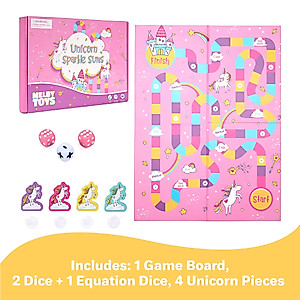 Melby Toys Unicorn Sparkle Sums I Kindergarten Math Games for Kids Ages 4-8 I Math Manipulatives 1st Grade I Addition and Subtraction Games