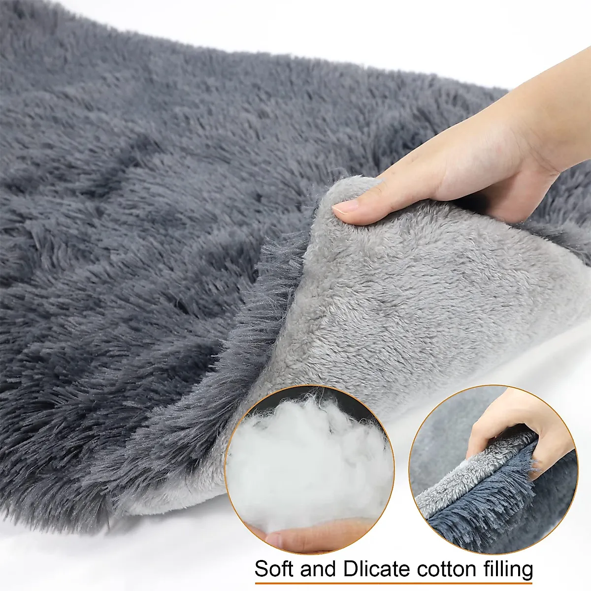 FANLINPT Dog Bed Mat Soft Crate Pad Machine Washable Anti-Slip Mattress for Large Medium Small Dogs and Cats Kennel Pad (Small, Black)