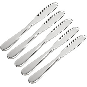 Lazooy 5 Pack Butter Spreader Knife with Holes Butter Knives & Picks Stainless-Steel Butterknives Silverware Table Dinner Knifes for Cold Butter Dessert Meat