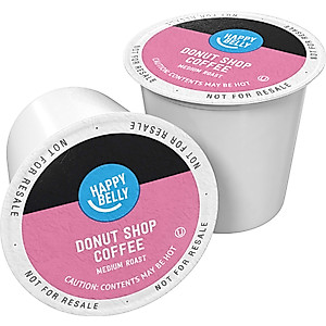 Amazon Brand - Happy Belly Medium Roast Coffee Pods, Donut Style, Compatible with Keurig 2.0 K-Cup Brewers, 100 Count