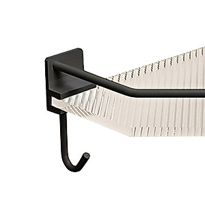 Keebgyy Corner Shower Caddy, Shower Storage Rack, Corner Shower Caddy Bathroom Shower Organizer Acrylic Shower Shelf No Drilling Large Capacity for Bathroom Dorm Kitchen(Black Single Layer with Hook)