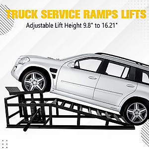 Aoile 2PCS Auto Car Truck Service Ramps Lifts,11023lbs(5T) Garage Car Lift Hydraulic Ramps,Portable Car Ramps for Oil Changes High Lift,Lift Repair Frame Lift Height Adjust 9.8"-15" (Black)