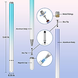 Stylus Pens for Touch Screens, Magnetic Disc Stylus Pen for iPad, High Precision Universal Stylus Pen Compatible with iPad/Apple/iPhone/Android/Tablet and All Touch Screens