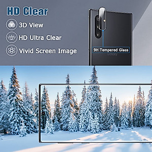 For Galaxy Note 10 Screen Protector Include 2 Pack Tempered Glass Screen Protector +2 Pack Camera Lens Protector, HD Clear, 9H Hardness, Case Friendly, Anti-Scratch for Samsung Galaxy Note 10 6.3 Inch