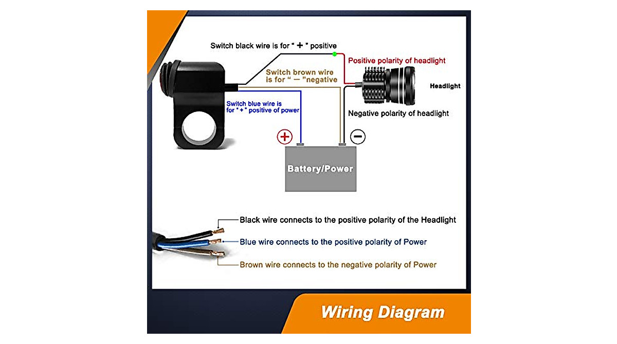 ATV Light Switch 12V Waterproof Handlebar Toggle Switch for Motorcycles