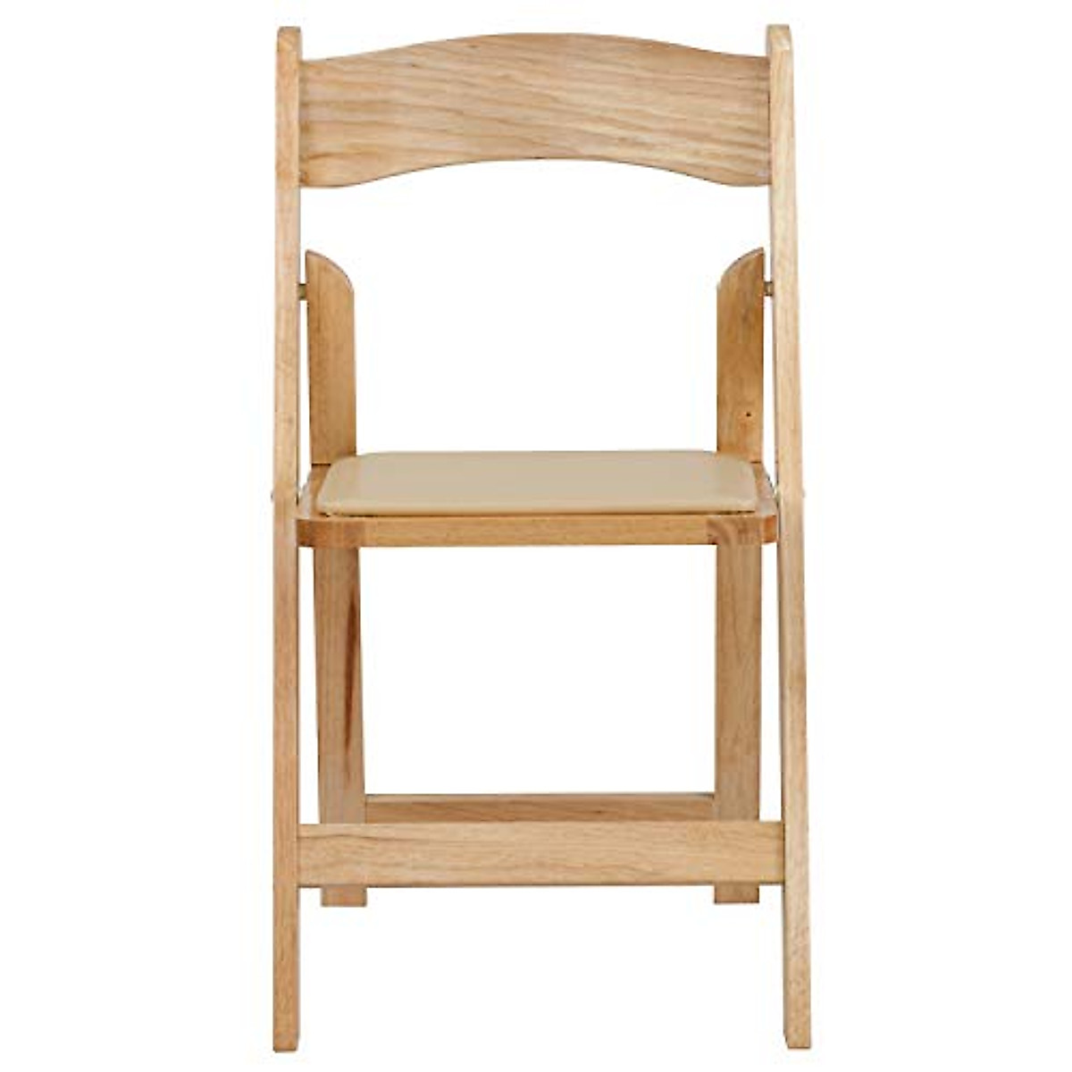 Flash Furniture 4 Pack HERCULES Series Natural Wood Folding Chair with Vinyl Padded Seat
