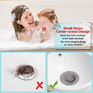 Hair Catcher,Round Drain Cover for Shower Silicone Hair Stopper with Suction Cups,Easy to Install Suit for Bathroom,Bathtub,Kitchen 2 Pack(Grey)