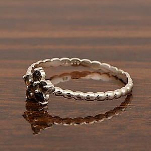 925 Sterling Silver 0.25 Ctw Natural Gemstone Birthstone Stackable Women Wedding Ring (Round 2 MM) (Smoky Quartz, 8)