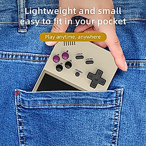RG35XX Handheld Game Console Support Linux Garlic OS HDMI and TV Output 3.5 Inch IPS Screen 64G TF Card 6831 Classic Games 2600mAh Battery (RG35XX-gray+Bag)