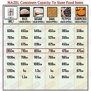 HAZEL Stainless Steel Hammered Finish Transparent Glossy See Through Container, Set of 5, 950 ML Each, Silver