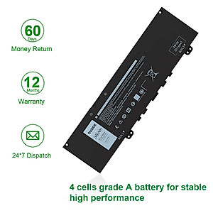 OUSIDE 38WH 39DY5 F62G0 Laptop Battery for Dell Inspiron 13 7000 5370 7370 7373 7380 7386 2-in-1 P83G002 P87G001 Vostro 13-5370-D1505G Series Notebook 0F62G0 RPJC3 39DY5 RPJC3 0RPJC3 11.4V