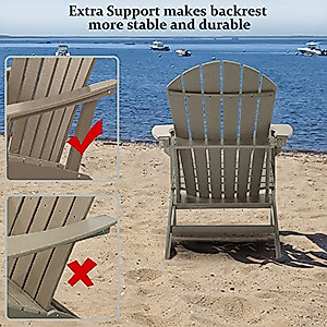 WENHAUS Adirondack Chair (Pack of 4), Fire Pit Chairs, Patio Outdoor Chairs, Plastic Resin Deck Chair, Painted Weather Resistant Lounge Lawn Chair (Brown)