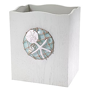 Avanti Linens - Waste Basket, Decorative Trash Can, Beach Inspired Bathroom Accessories (Seaglass Collection)