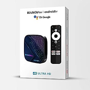 Google Certified Android 11.0 TV Box 4GB RAM 64GB ROM, Netflix 4K, Prime Video 4K, YouTube 4K, Disney+ 4K, 2.4G/5G WiFi, BT5.0, IR Remote Control, Media Player, Chromecast