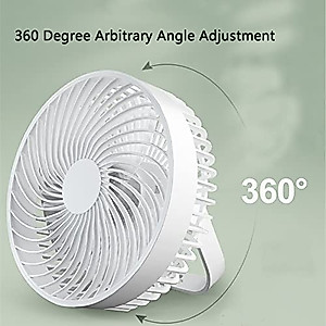 HAIDOLIANG Personal Desk Fans,7 Inch Table Fans,USB Rechargeable Portable Fan with LED Lights,3 Speeds Quiet Battery Operated, Baby Stroller Cooling Fans,Ceiling Mini Fan For Travel Camping Bedroom