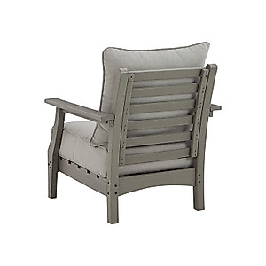 Signature Design by Ashley Outdoor Visola Patio HDPE Cushioned Lounge Chair, 2 Count, Gray