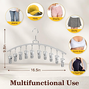 2 Pack Legging Organizer for Closet, Ginyoyo Metal Gym Clothes Organizer w/20 Clips Holds 20 Leggings, Hangers Space Saving, Closet Organizers and Storage, Room Organization Essentials, Grey