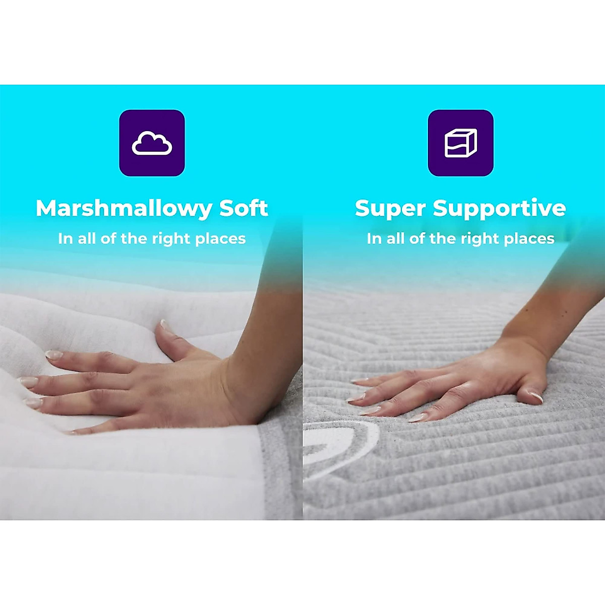 Pillow Cube Breathable Cooling 3-Layer Memory Foam Mattress for Side Sleepers w/Hip, Neck, and Shoulder Support & Mattress Cover, Queen