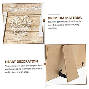 Abaodam 1 Set photo frame plant decor wood picture frames collage frame memories pictures holder Desktop grandparents picture frames Stainless steel white Tabletop Photo Holder wooden card