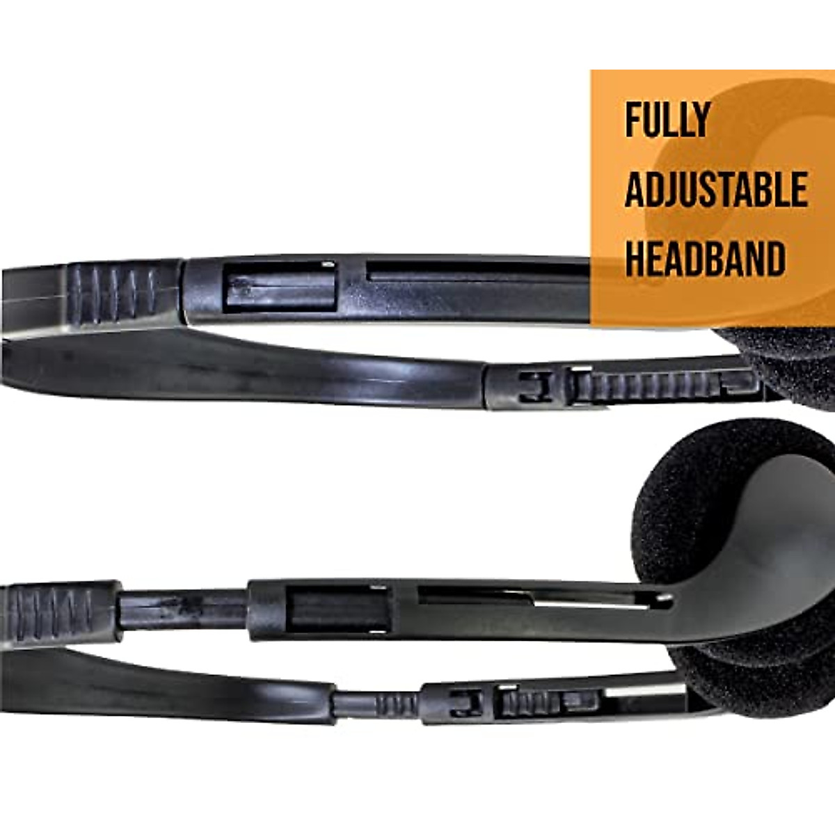 Soundnetic SN09 Disposable Stereo Headphones, Black, Count of 100, Pack of 1