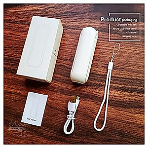 TAILISA Portable Handheld Fan, 2-speed Mini Portable Fan USB Rechargeable Personal Fan for Home Office Outdoor Travel White
