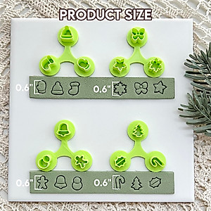 Mini Christmas Clay Cutters - Dacmern 12 Shapes Mini Christmas Polymer Clay Cutters, Small Winter Clay Earring Cutters for Christmas Clay Earrings Making (12Pcs Mini Studs Sets)
